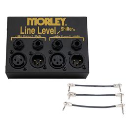 Morley Line Level Shifter 2 Channel Box + Gator Patch Cable 3 Pack
